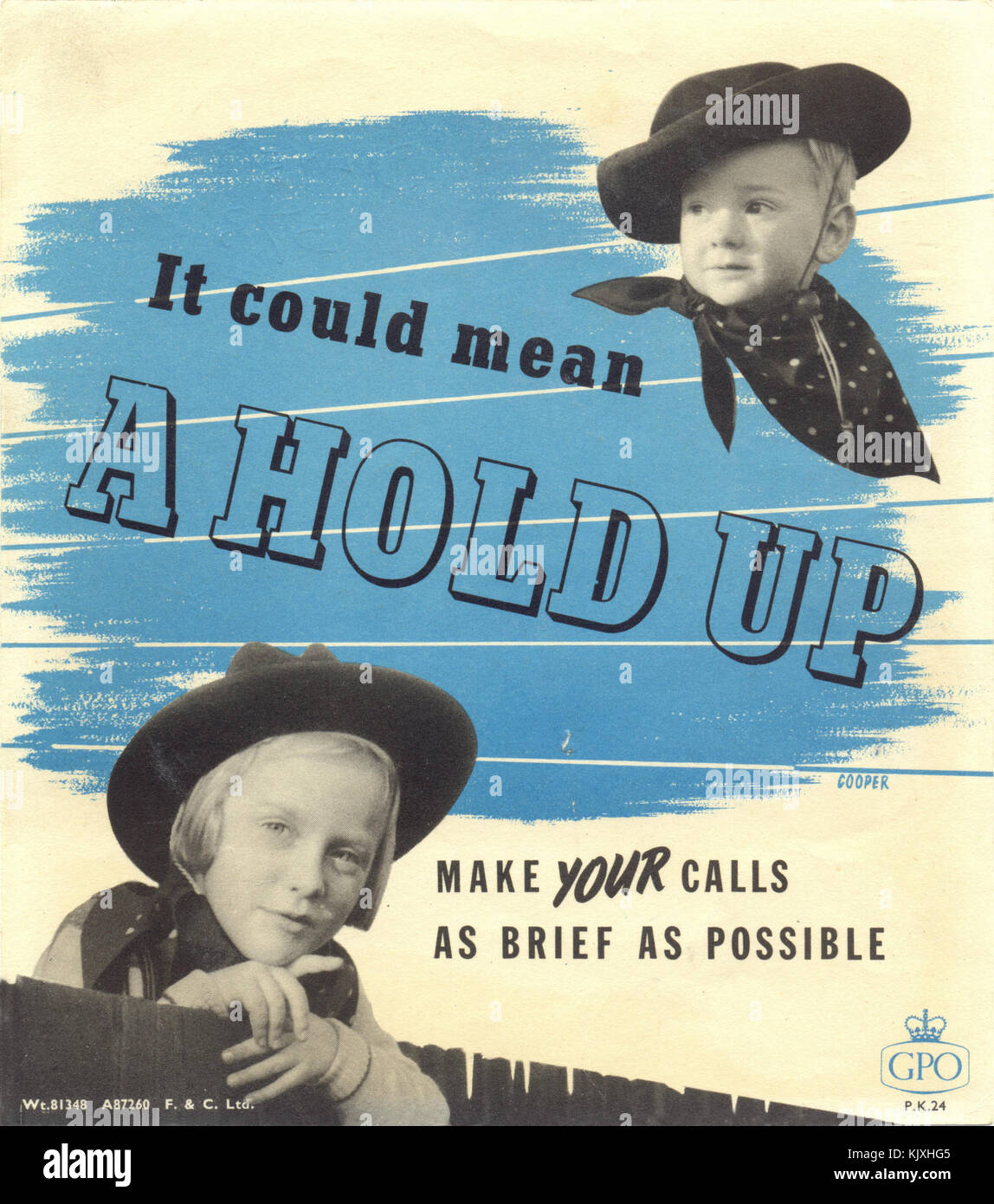 Post Office Telephone Box Advertising Poster -24 Stock Photo - Alamy