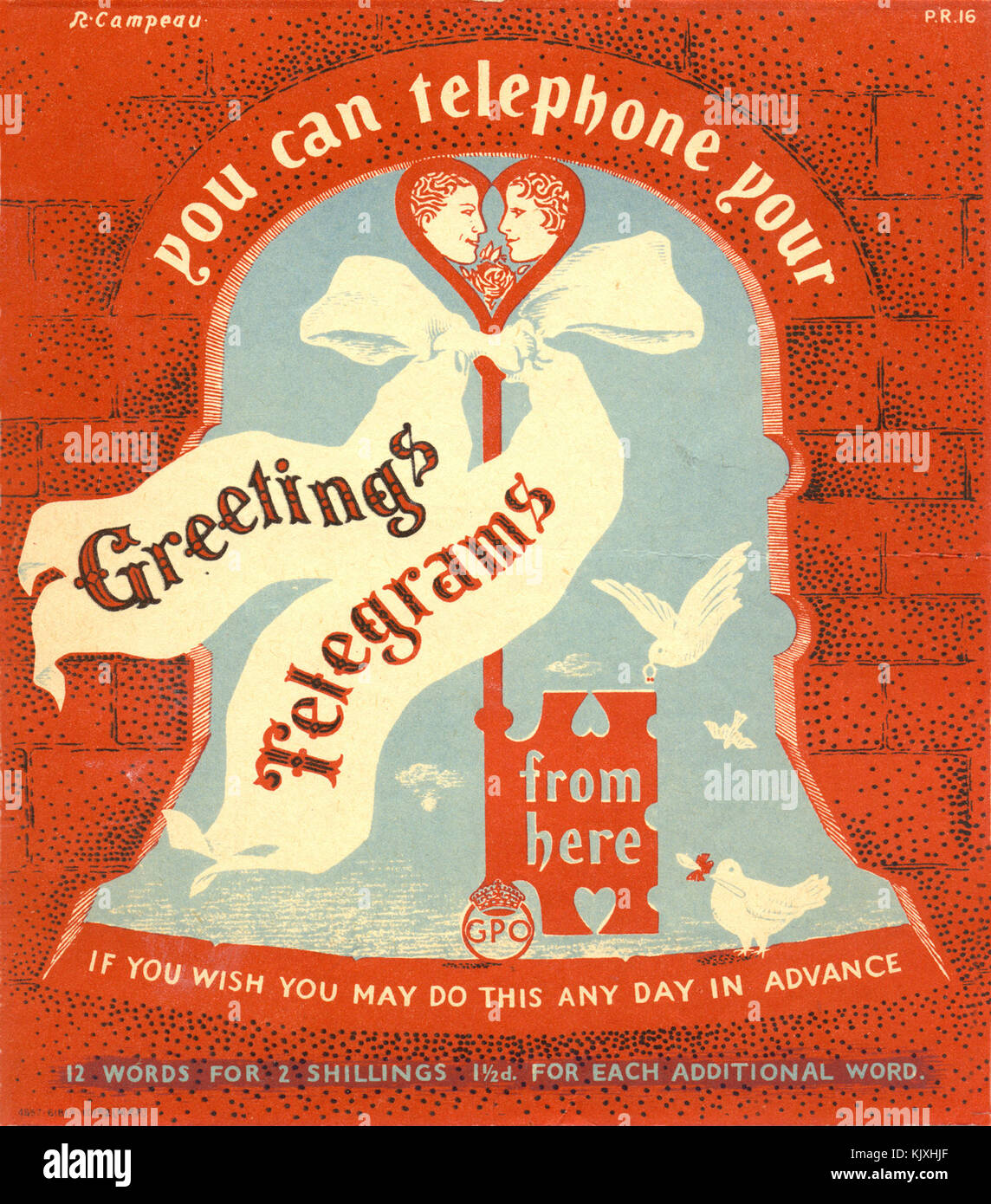 Post Office Telephone Box Advertising Poster -13 Stock Photo - Alamy