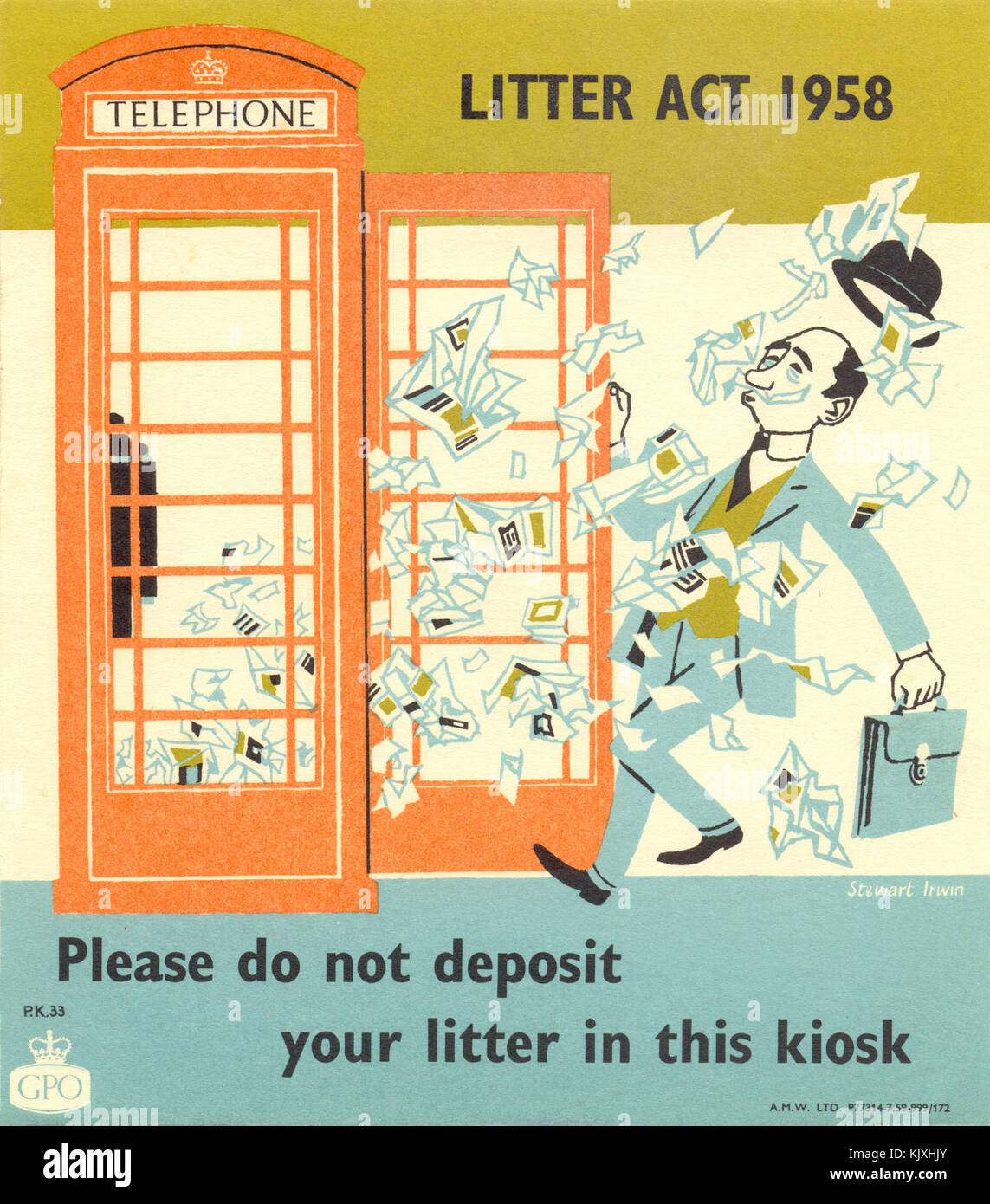 Post Office Telephone Box Advertising Poster -12 Stock Photo - Alamy