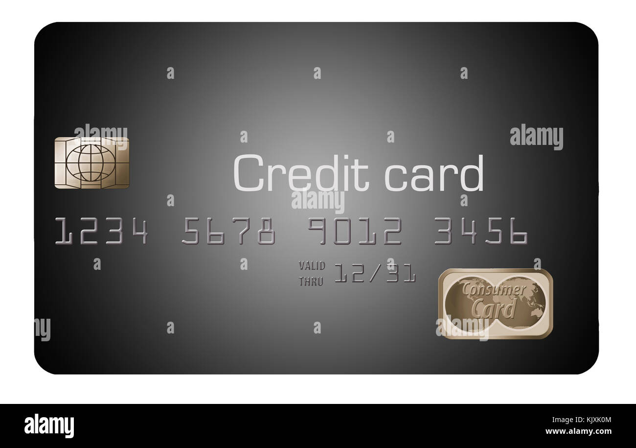 Electronic circuit patterns decorate this credit card illustrating ...