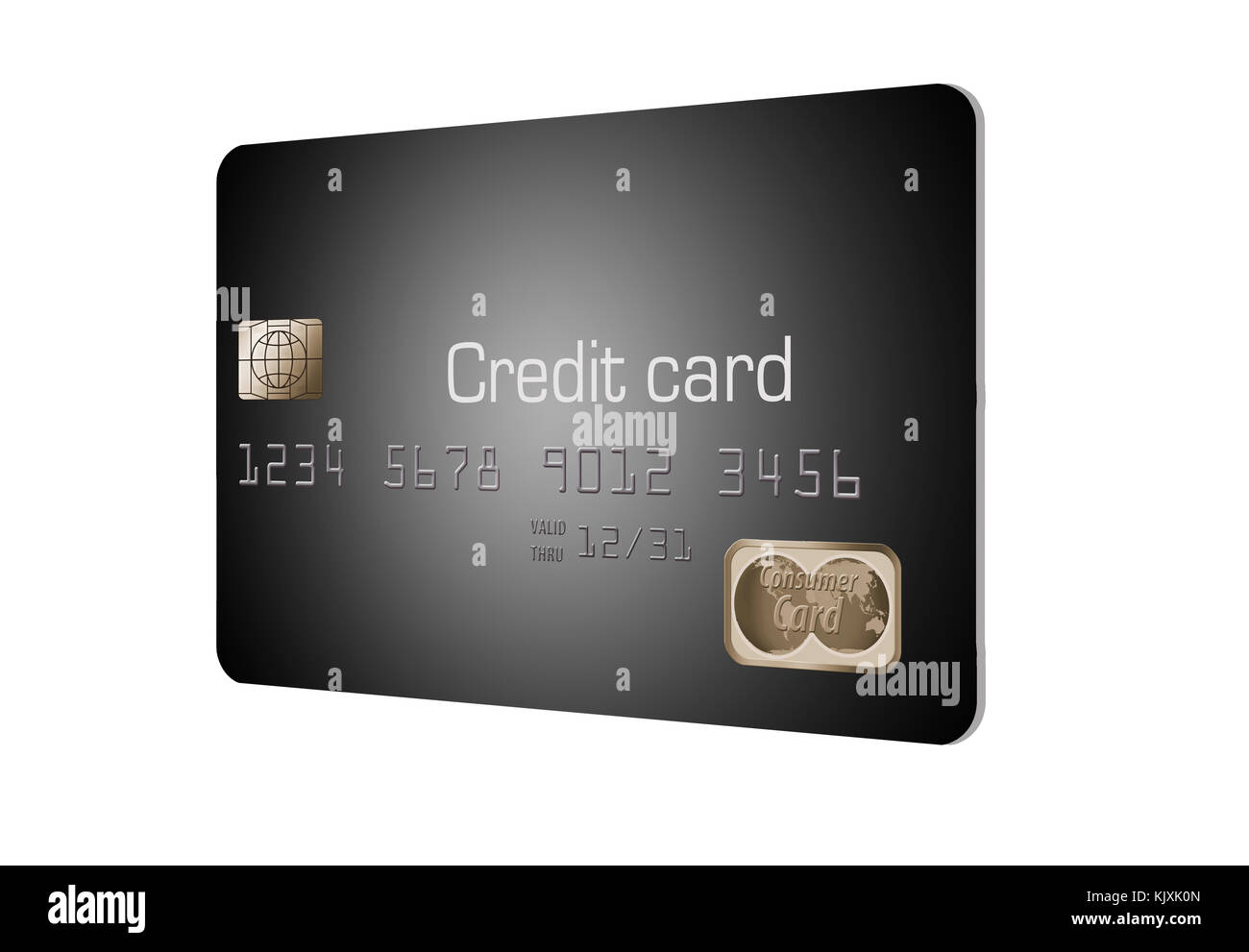 Electronic circuit patterns decorate this credit card illustrating ...