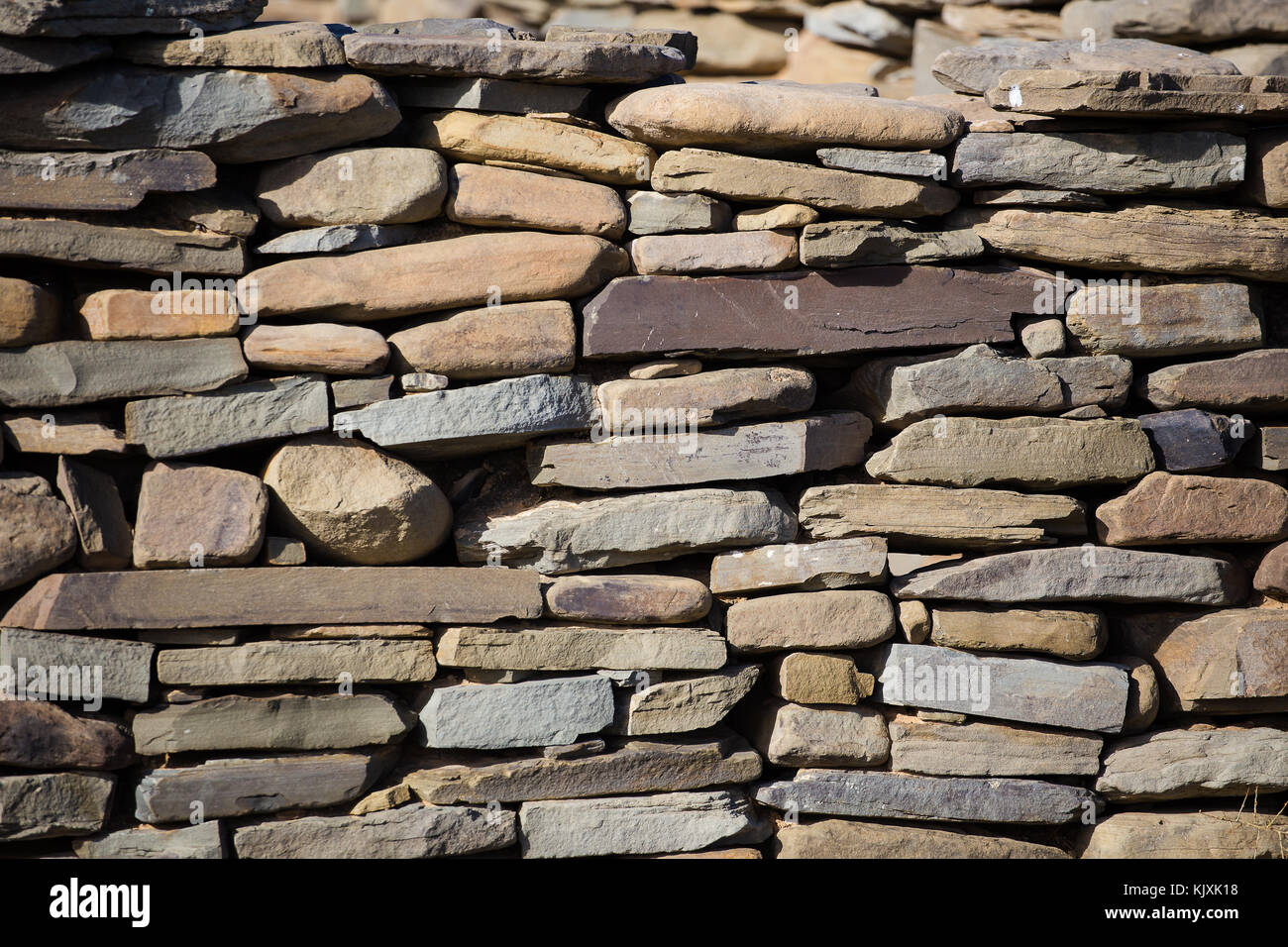 Textures of an age old rock wall on a farm in the Tankwa Karoo of South ...