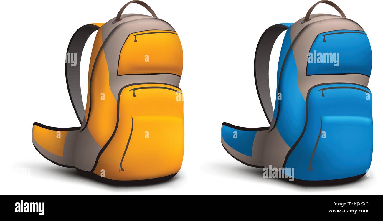 backpack colored set Stock Vector Image & Art - Alamy