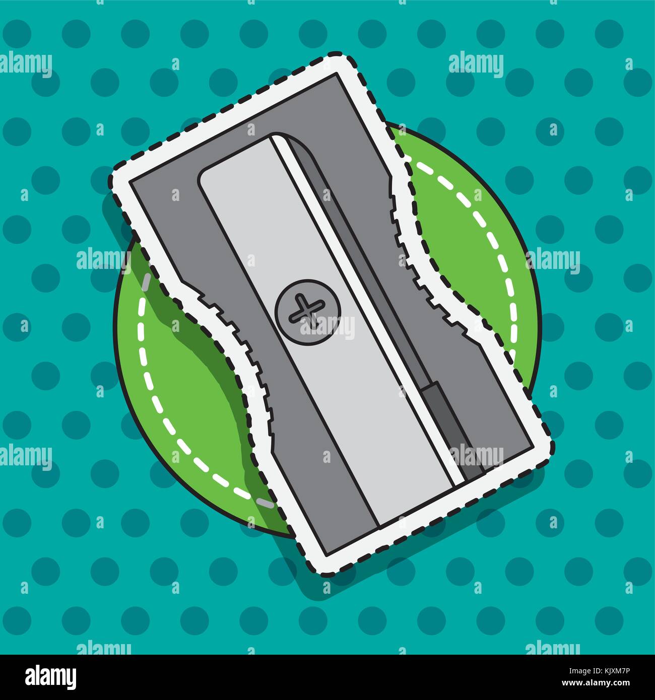 sharpener education school tool patch sticker Stock Vector Image & Art ...