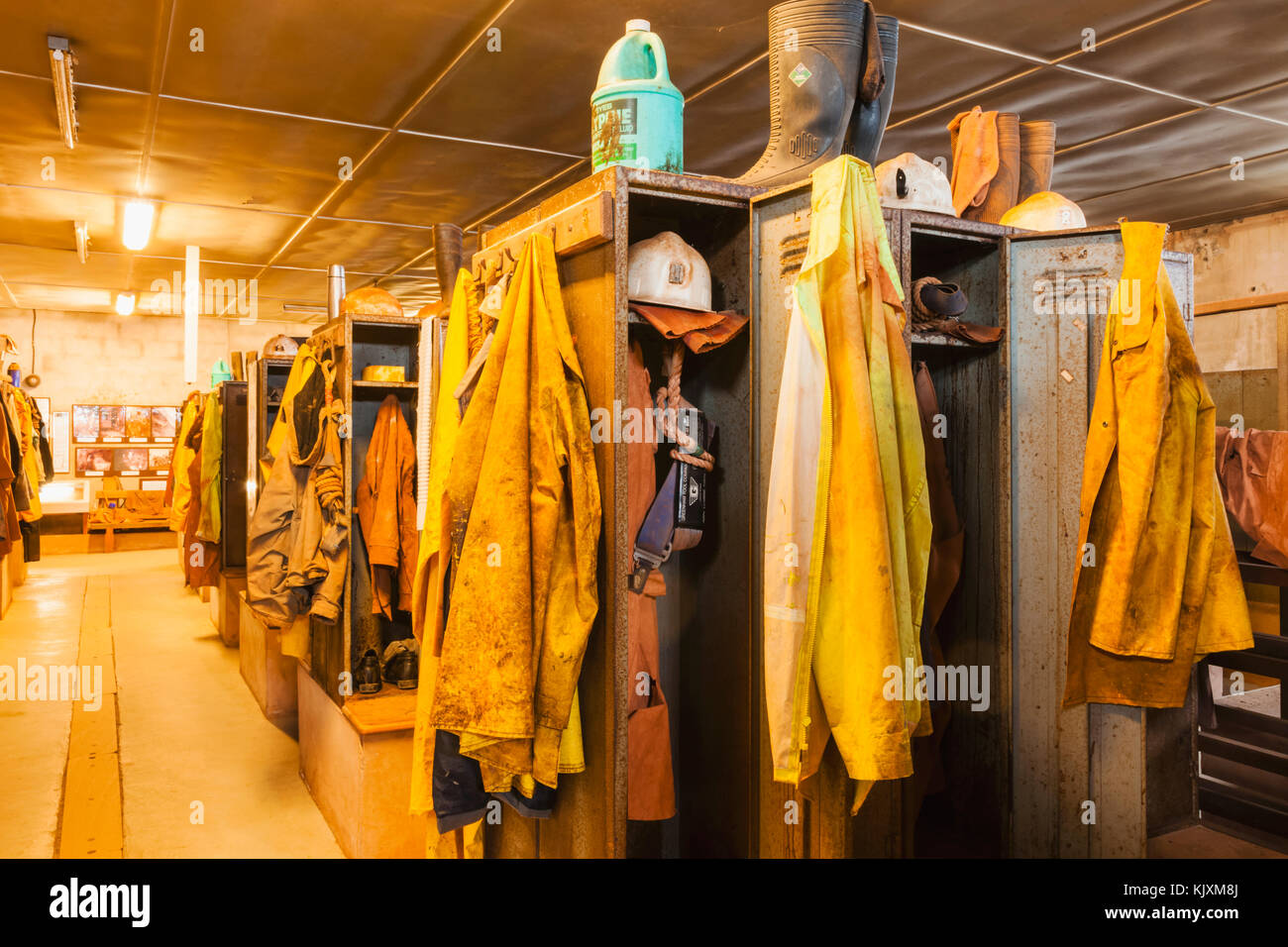 England, Cornwall, Geevor Tin Mine, Workers Clothing as Left on The Day ...