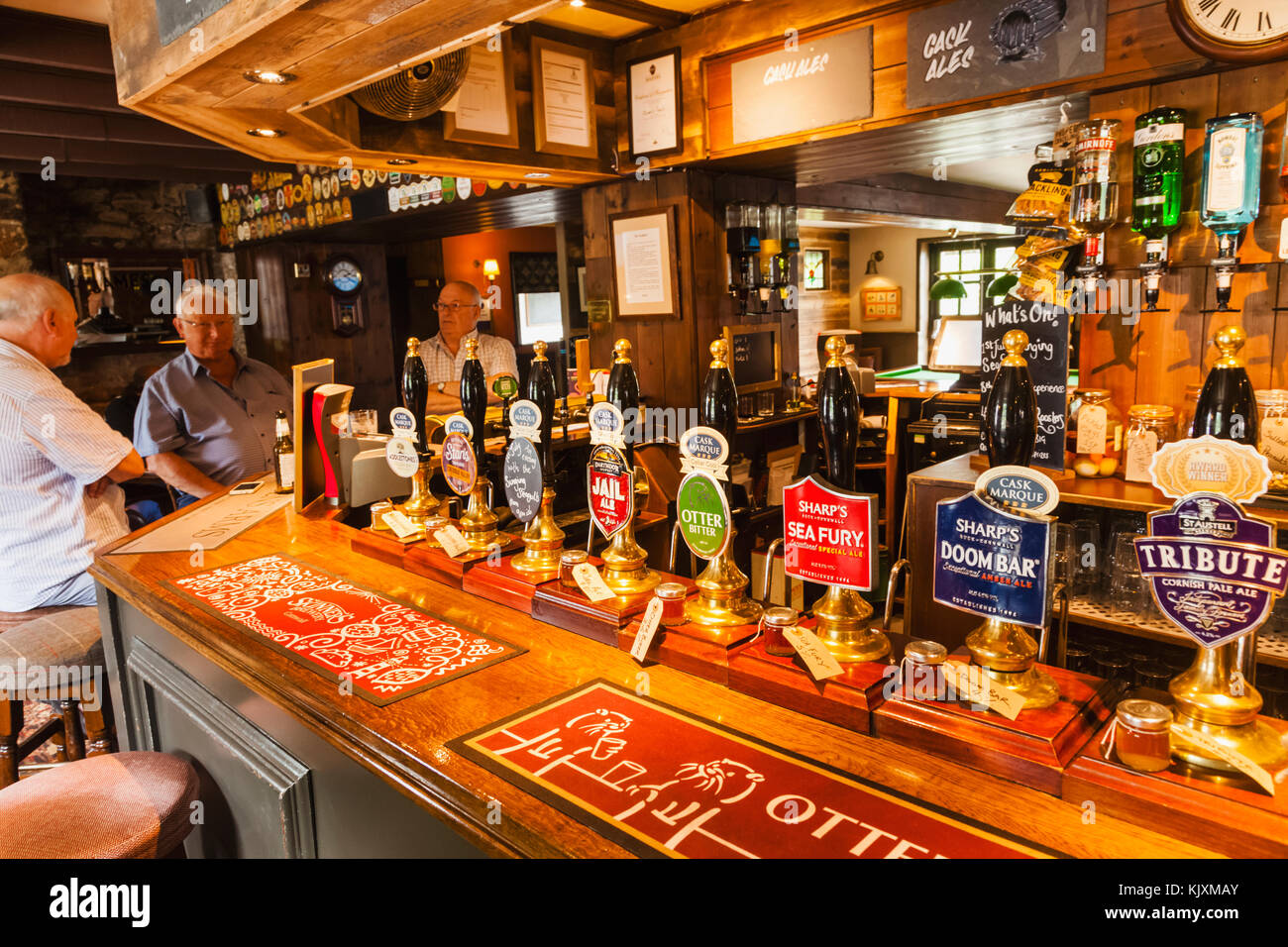 England, Cornwall, Pub Beer Pump Handles Stock Photo - Alamy