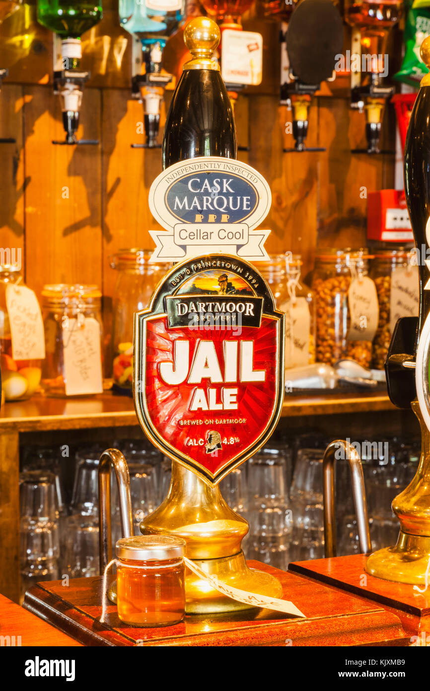 England, Devon, Dartmoor Brewery Jail Ale Beer Pump Handle Stock Photo ...