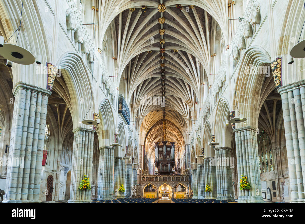 England, Devon, Exeter, Exeter Cathedral, Interior View Stock Photo - Alamy
