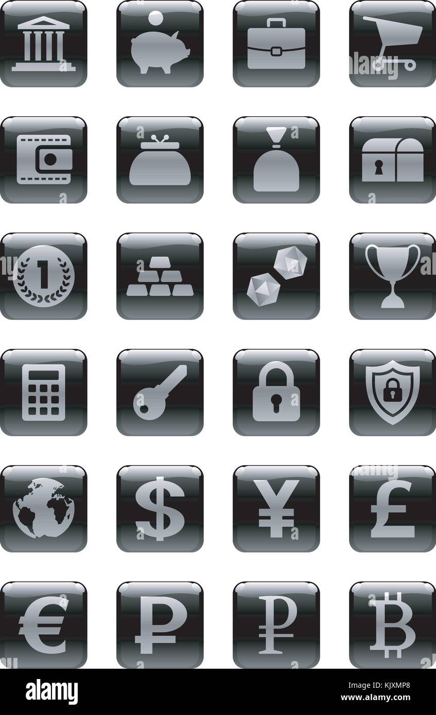 Icon Set on the Money Theme Stock Vector Image & Art - Alamy