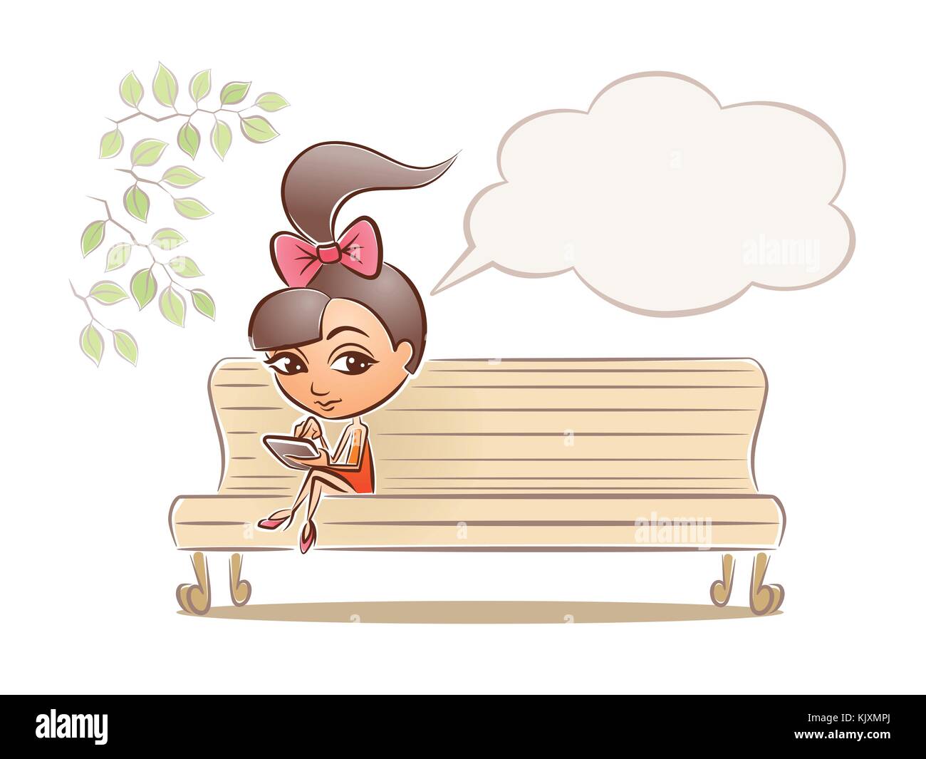 Cartoon girl thought bubble hi-res stock photography and images - Alamy