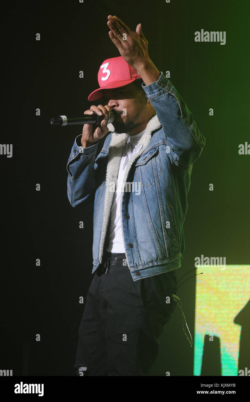 MIAMI BEACH, FL - OCTOBER 10: Chance the Rapper performs on stage at ...