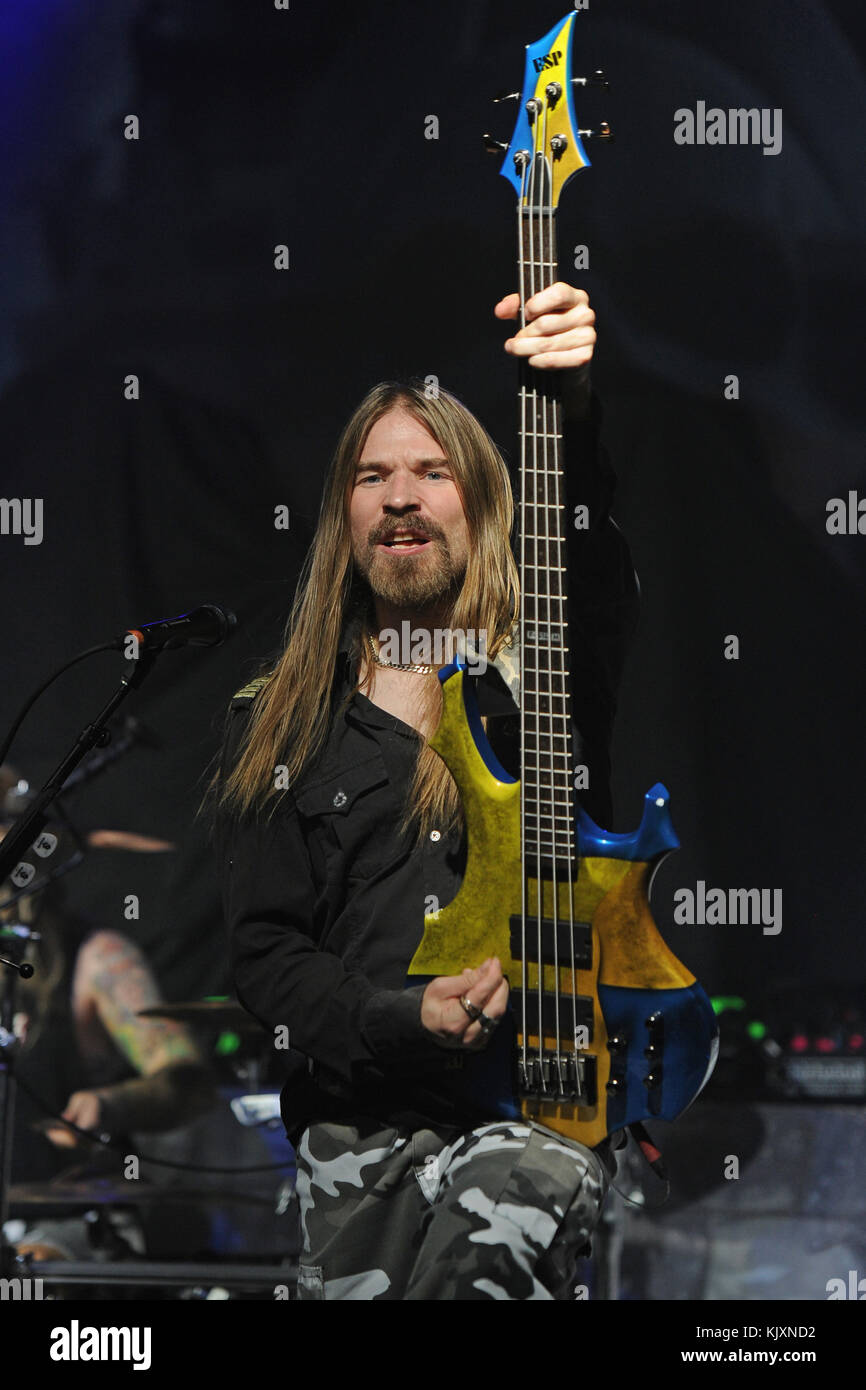 FORT LAUDERDALE, FL - OCTOBER 19: Par Sundstrom of Sabaton performs at ...