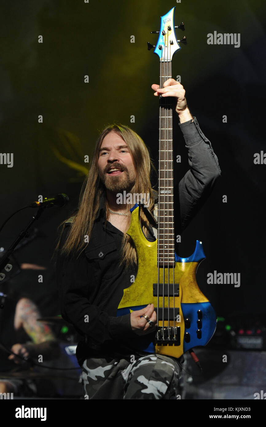 FORT LAUDERDALE, FL - OCTOBER 19: Par Sundstrom of Sabaton performs at ...