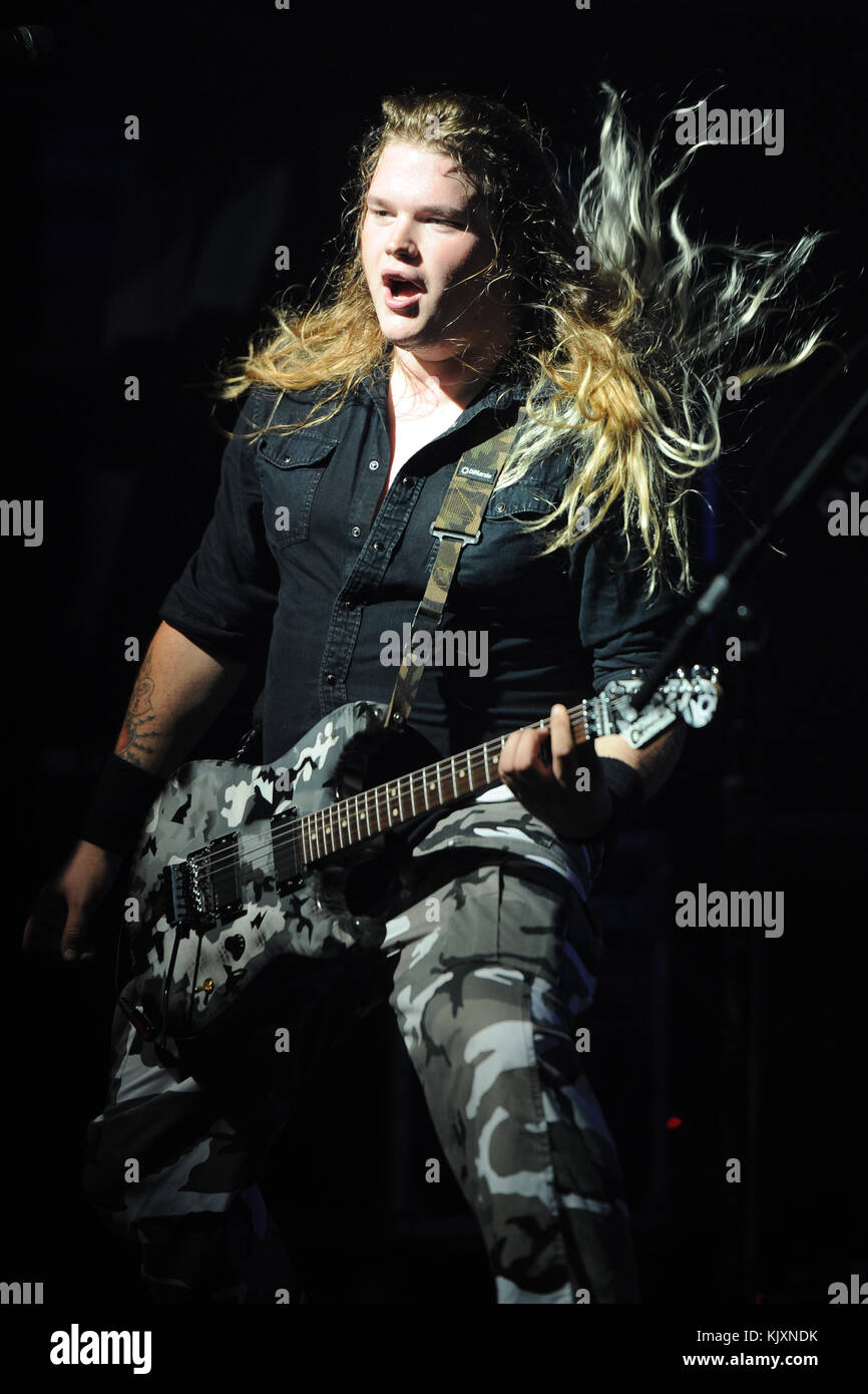 FORT LAUDERDALE, FL - OCTOBER 19: Tommy Johansson of Sabaton performs ...