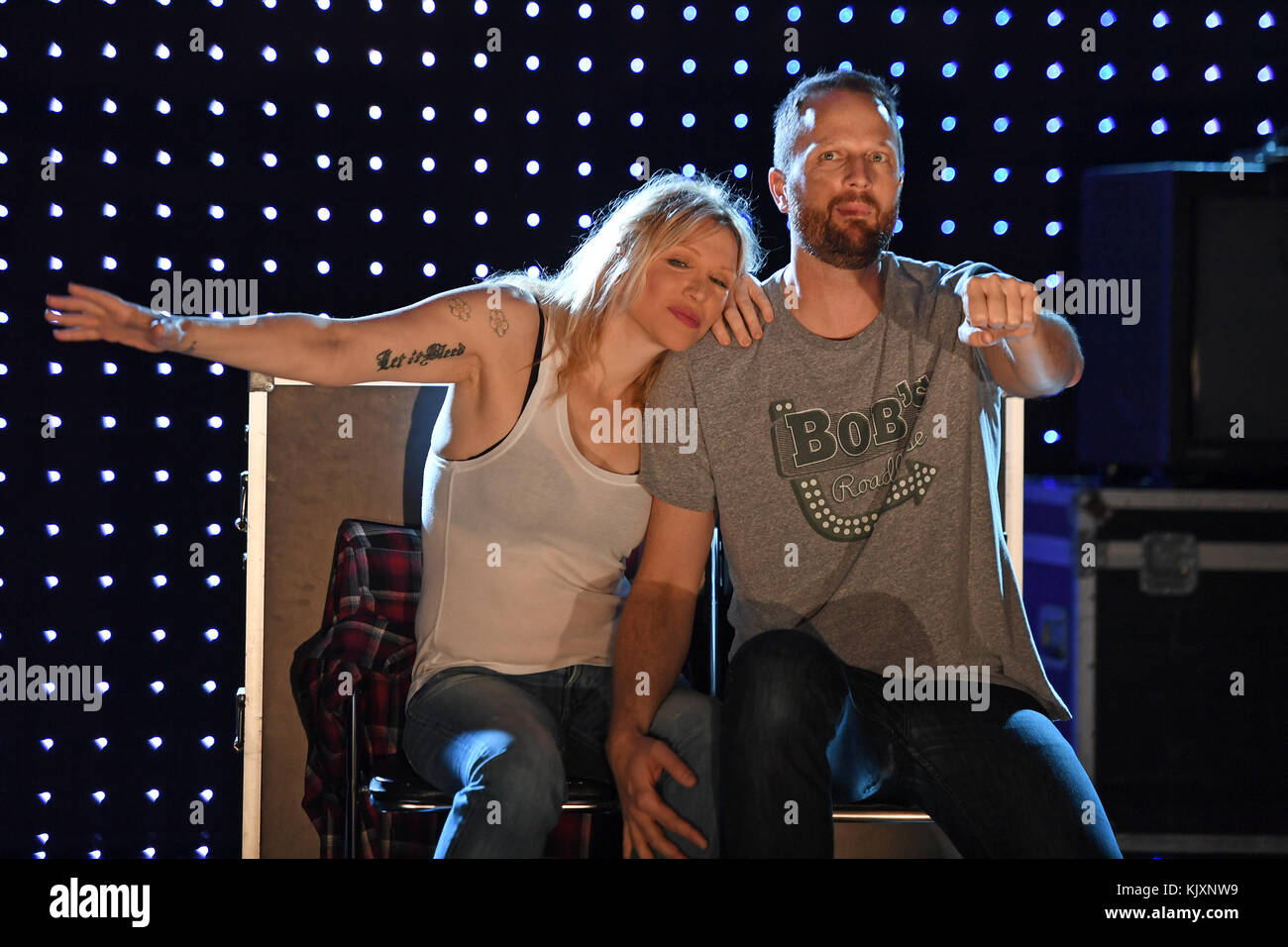 MIAMI BEACH, FL - NOVEMBER 30: Courtney Love and Todd Almond in Miami ...