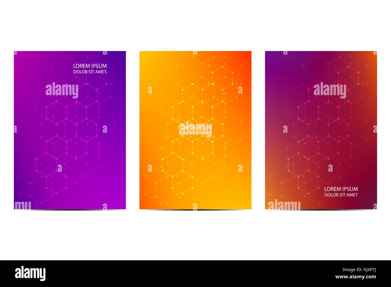 Cover design with hexagonal background, vector illustration Stock ...