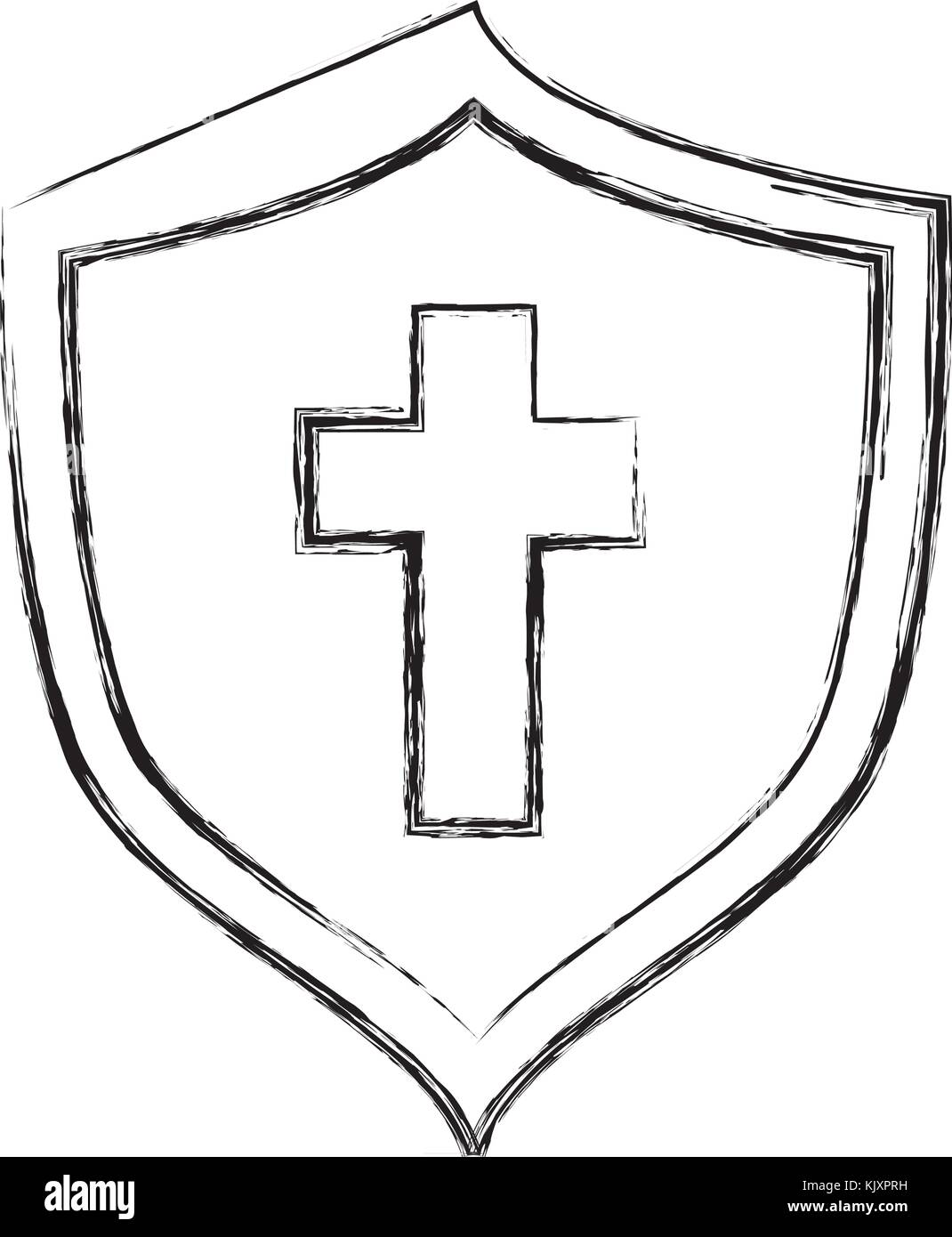shield with cross icon Stock Vector Image & Art - Alamy