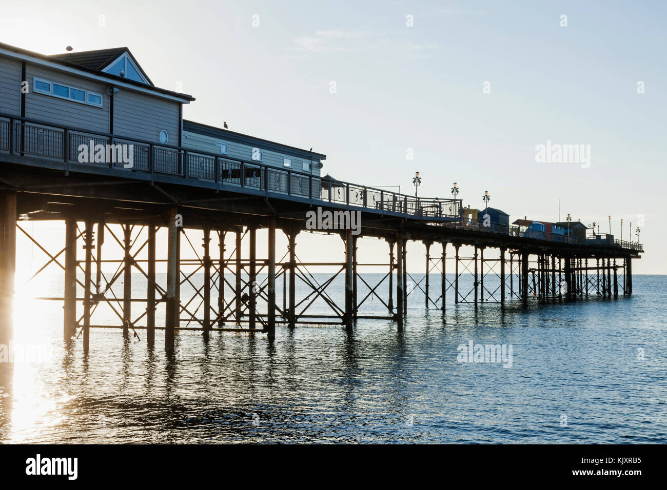 England, Devon, Teignmouth, Teignmouth Pier and Beach Stock Photo - Alamy