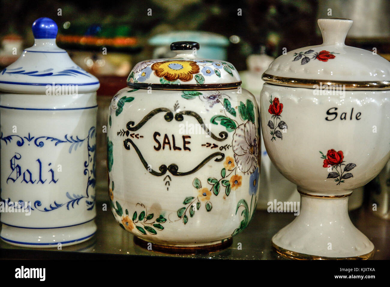 Italy Emilia Romagna Cervia: Salt Museum:ceramic salt containers Stock ...
