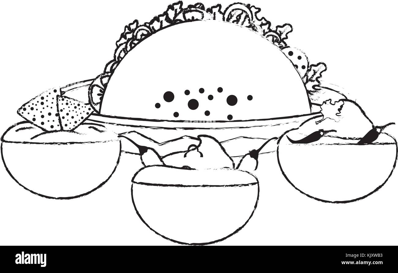 Isolated mexican taco on Black and White Stock Photos & Images - Alamy