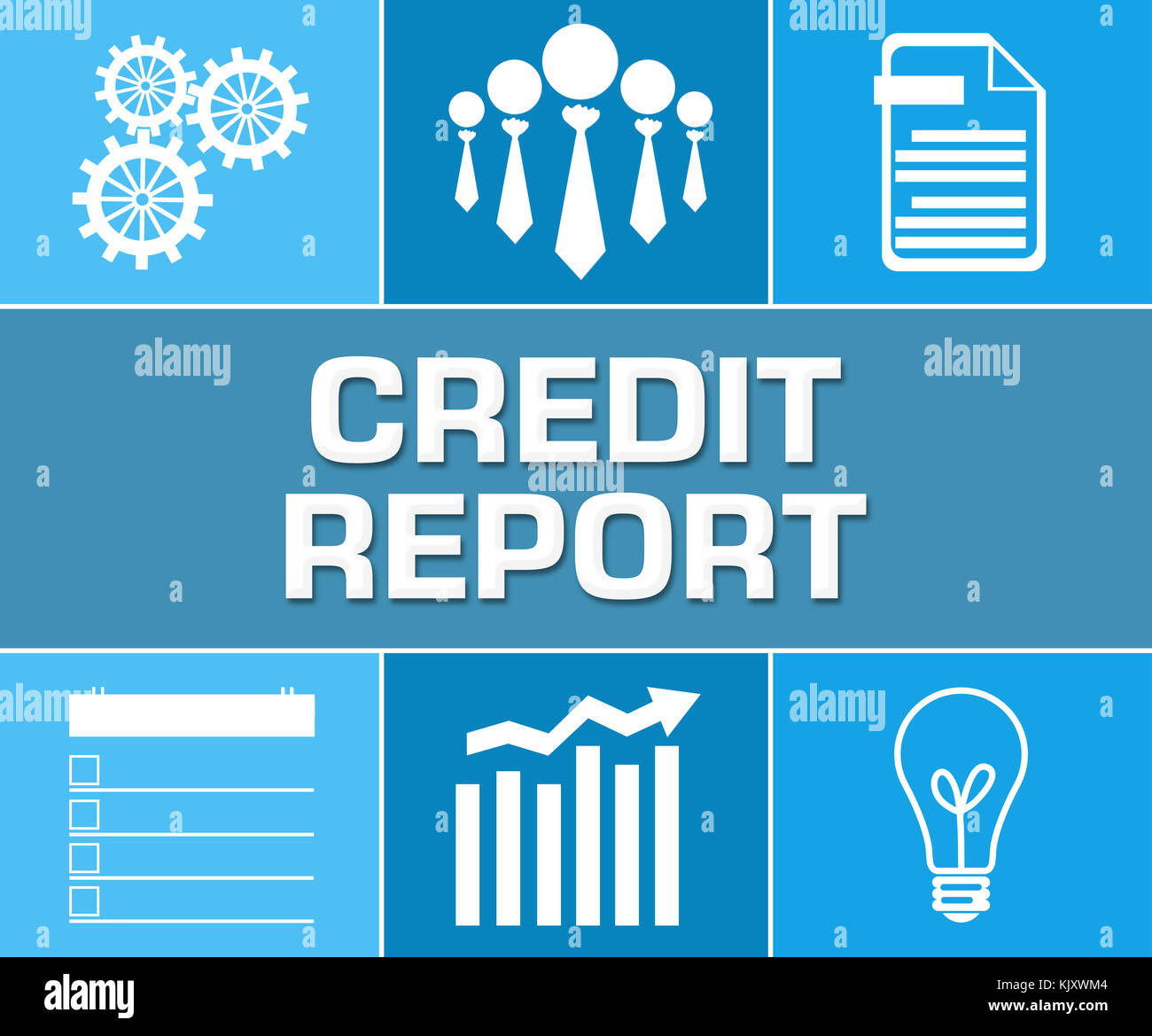 Credit Report Business Symbol Blue Grid Stock Photo - Alamy