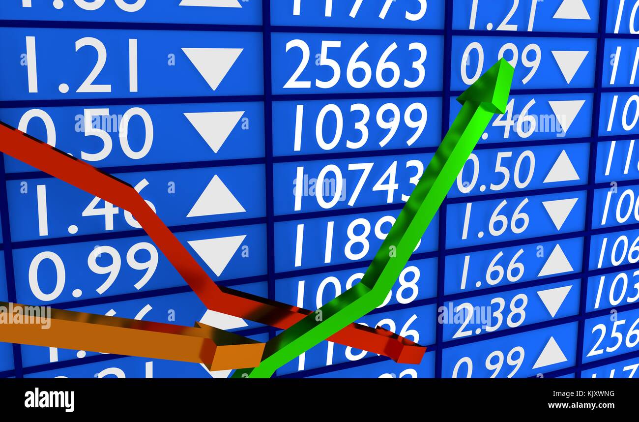 Stock market graph with arrows Stock Photo - Alamy