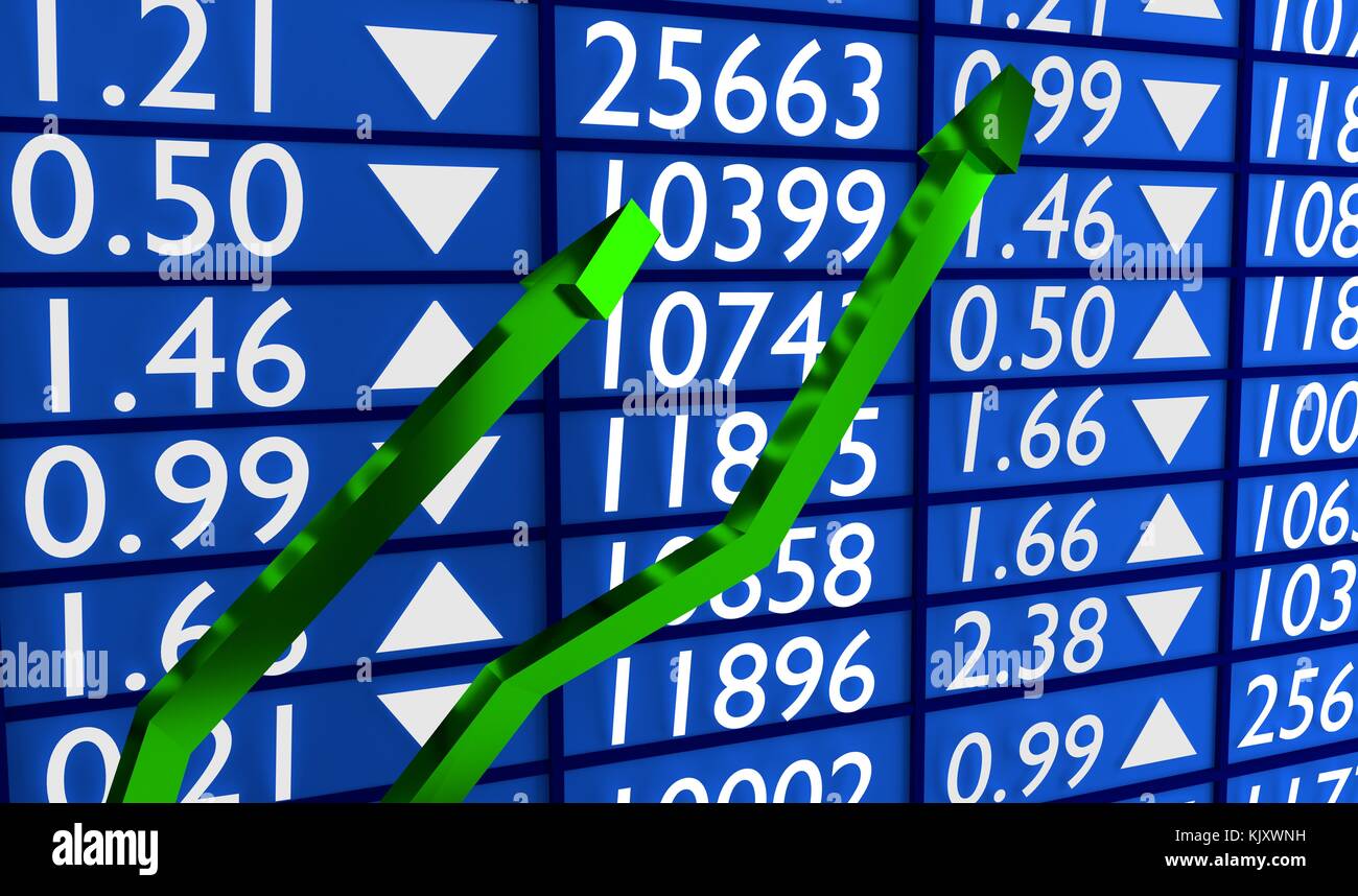 Stock market graph with arrows Stock Photo - Alamy