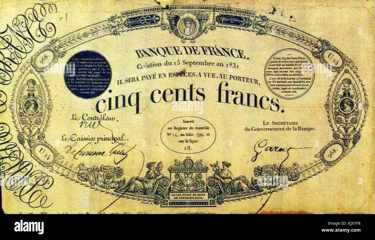 France 500 francs 1831 Stock Photo - Alamy
