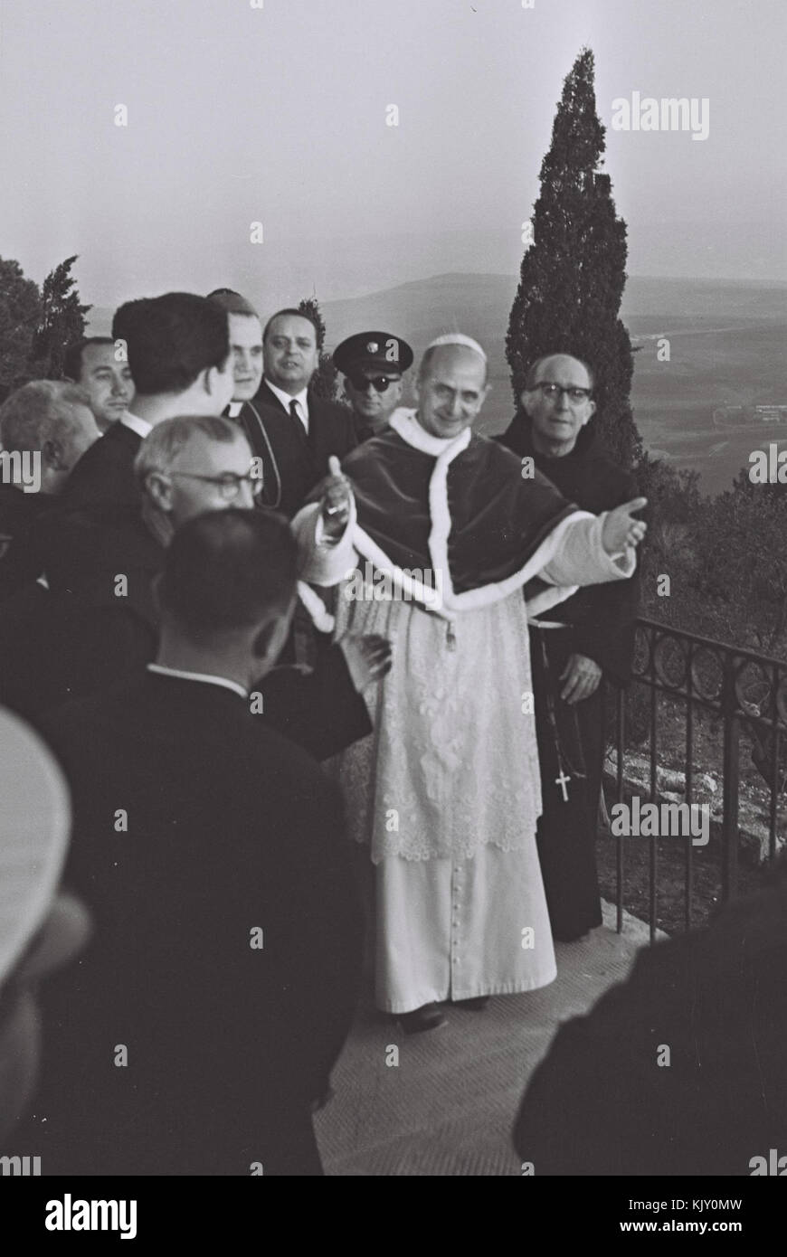 Pope Paulus VI on Mount Tabor Stock Photo - Alamy