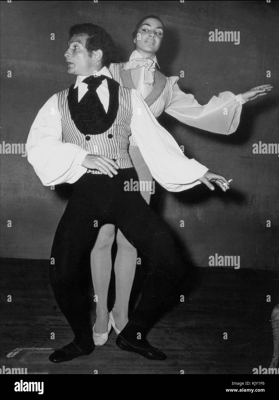 A photograph featuring Israeli actors Shaike Ophir and Ziva Rodan from ...