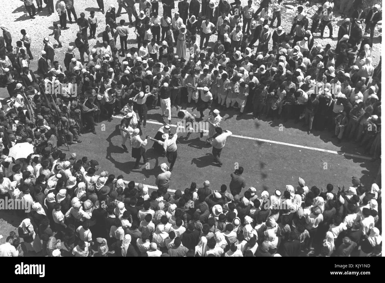 This photograph from 1964 shows the Nebi Shueib site at Kfar Hittim ...