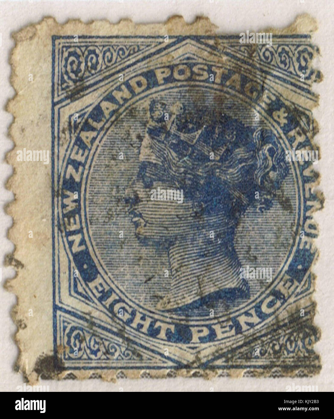 1882 Queen Victoria 8 pence blue Stock Photo - Alamy