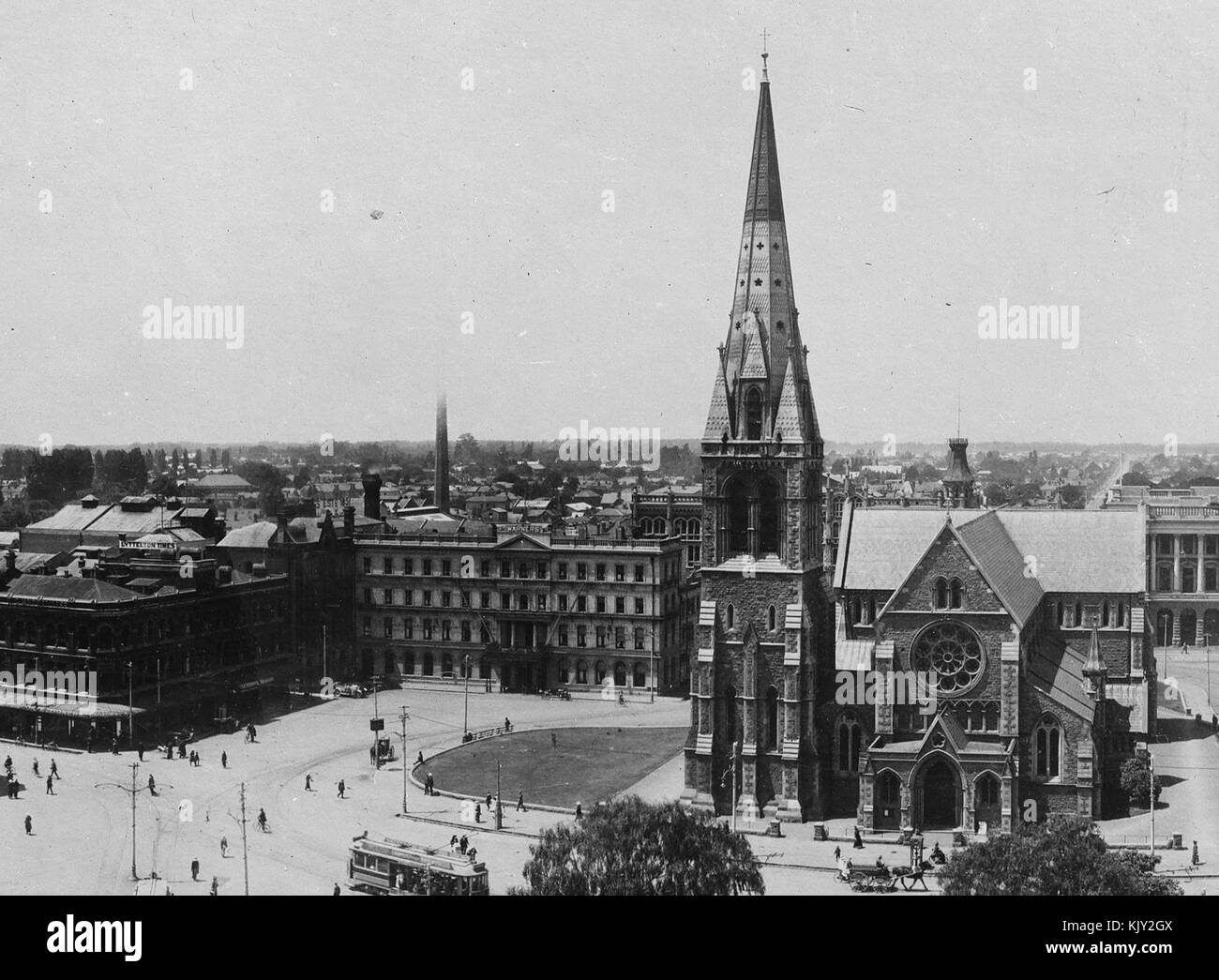 Cathedral Square, 1910 detail Stock Photo - Alamy