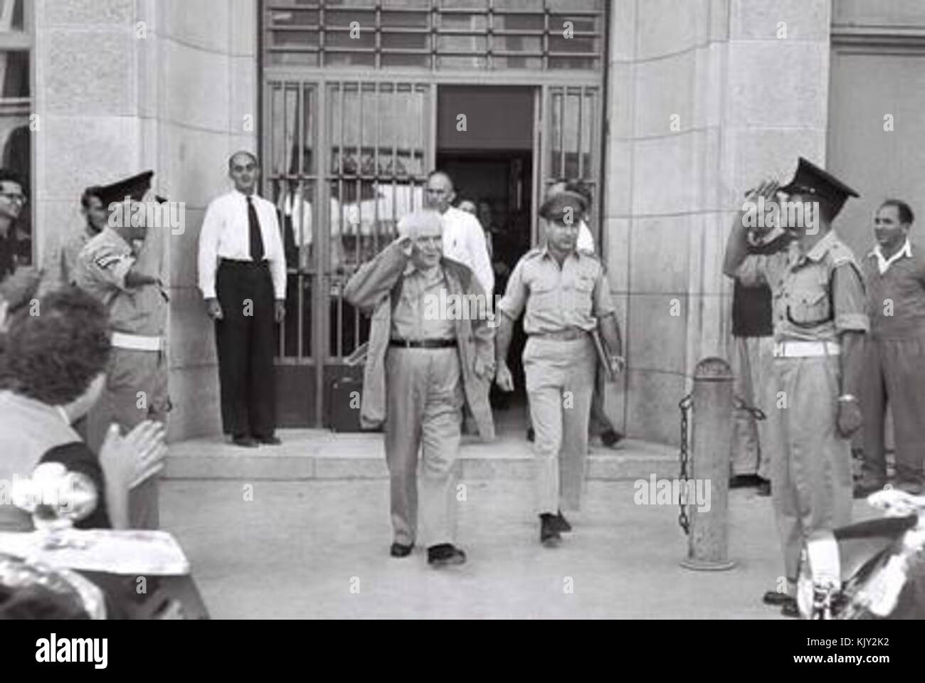 This image from 1955 shows the military secretary of David Ben Gurion, the first Prime Minister ...