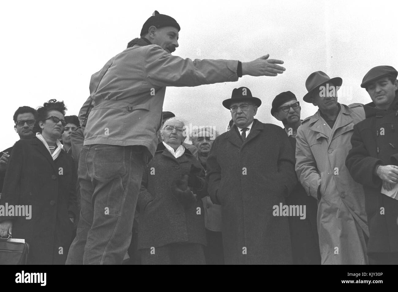 Yigael Yadin and Zalman Shazar at Massada 1964 Stock Photo - Alamy