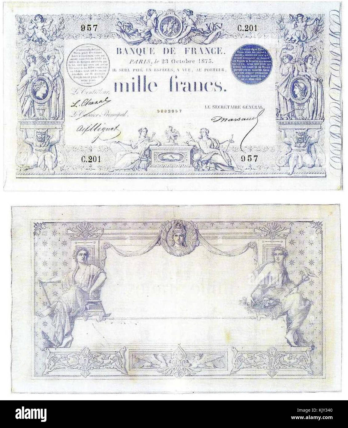 1000 francs blue banknote hi-res stock photography and images - Alamy