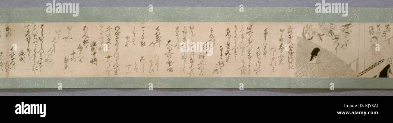 Hakubyo Genji monogatari emaki scroll 1 11 Stock Photo - Alamy
