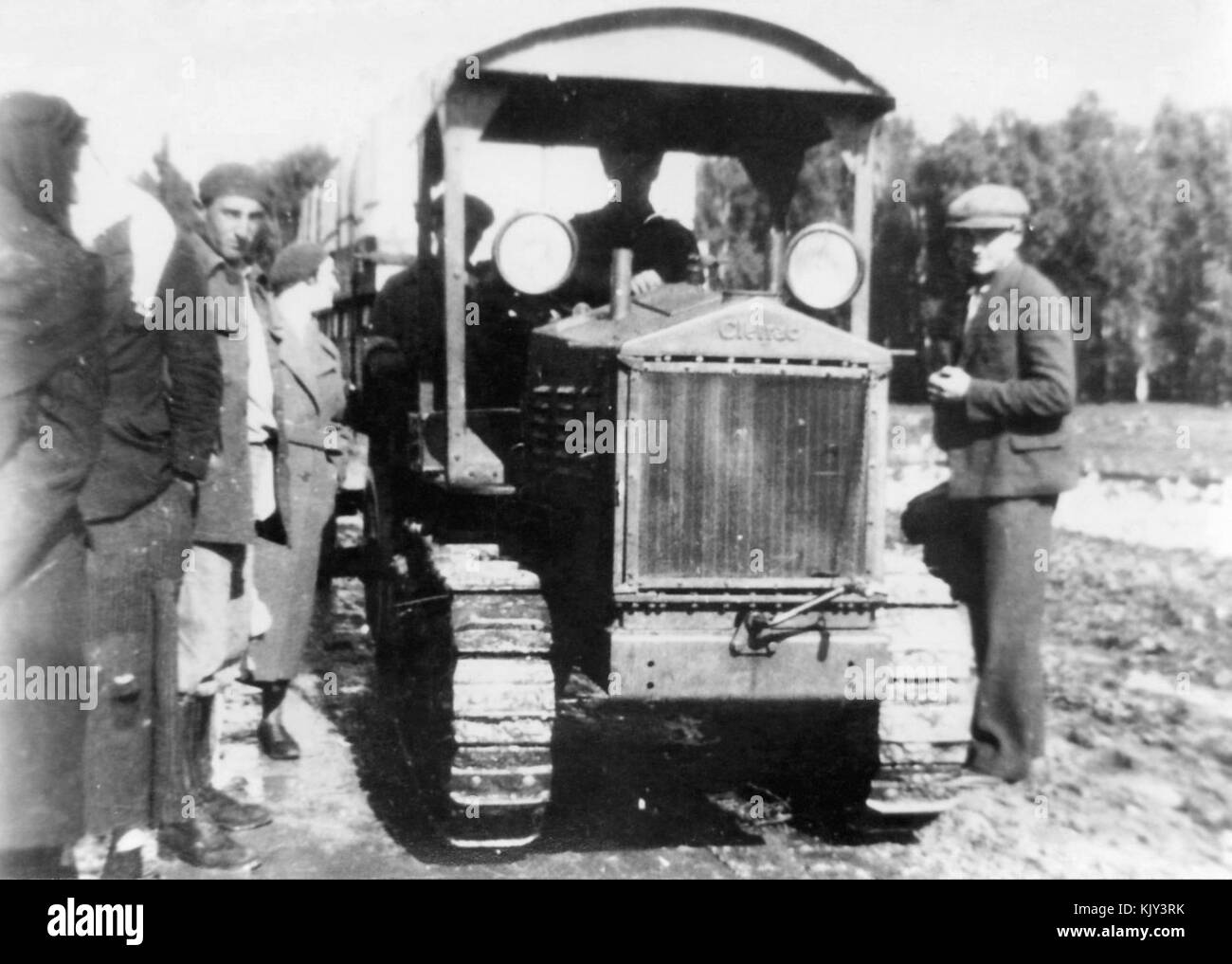 This 1939 photograph shows a scene from Gan Samuel, Israel, where a ...
