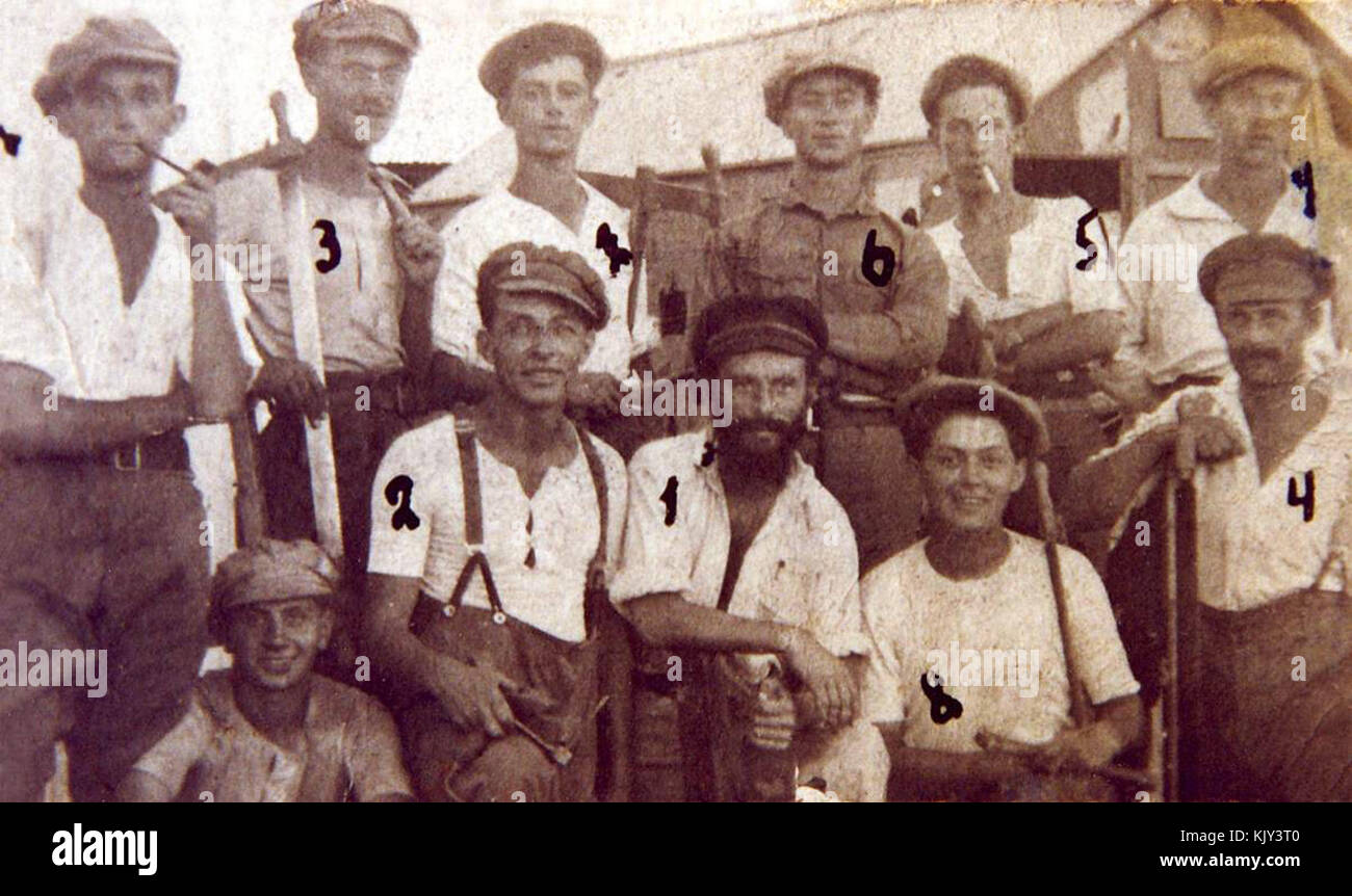 Joel Walbe among a group of Hechalutz in 1920 Stock Photo - Alamy