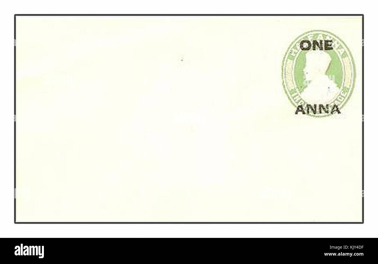 One Anna Postcard of British India Stock Photo - Alamy