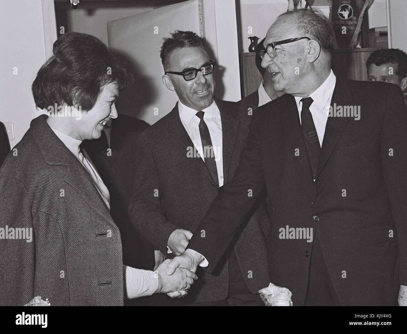 Rina Eitani Mordechai Alon Levi Eshkol 1966 12 07 Stock Photo - Alamy