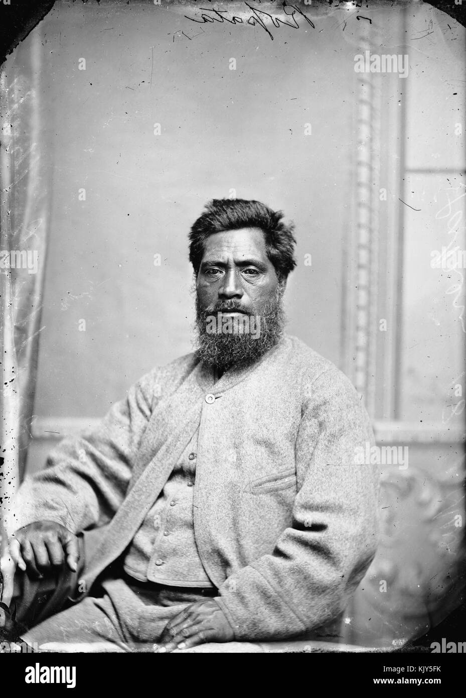 A portrait of Ropata Wahawaha, a prominent Māori leader, taken in 1871 ...