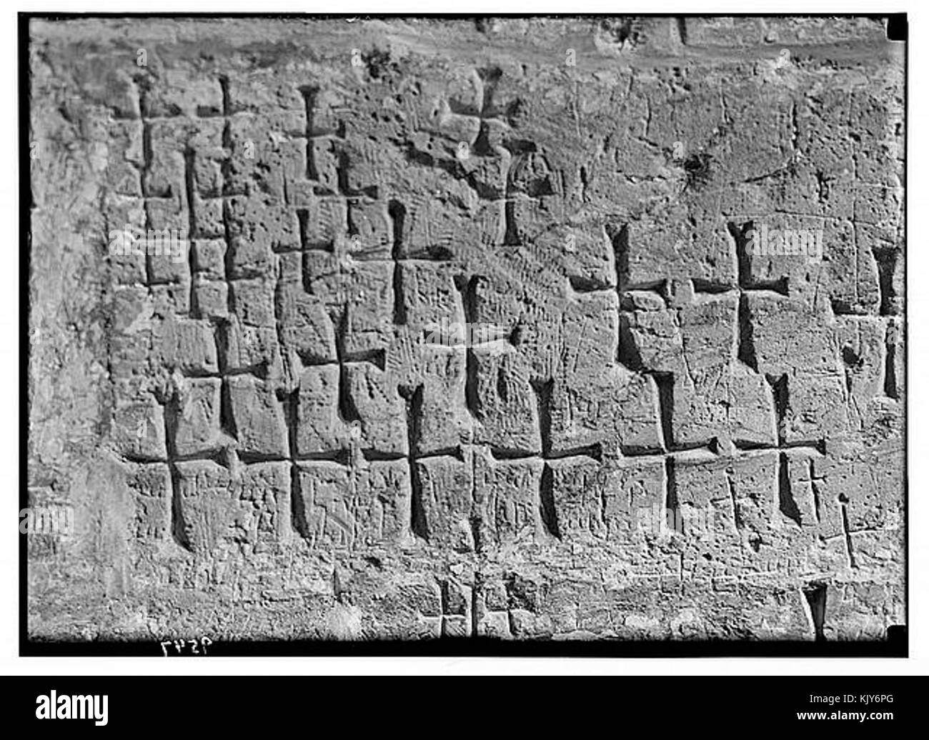 Details of crosses cut in original building stones. 1934 1939 Stock ...