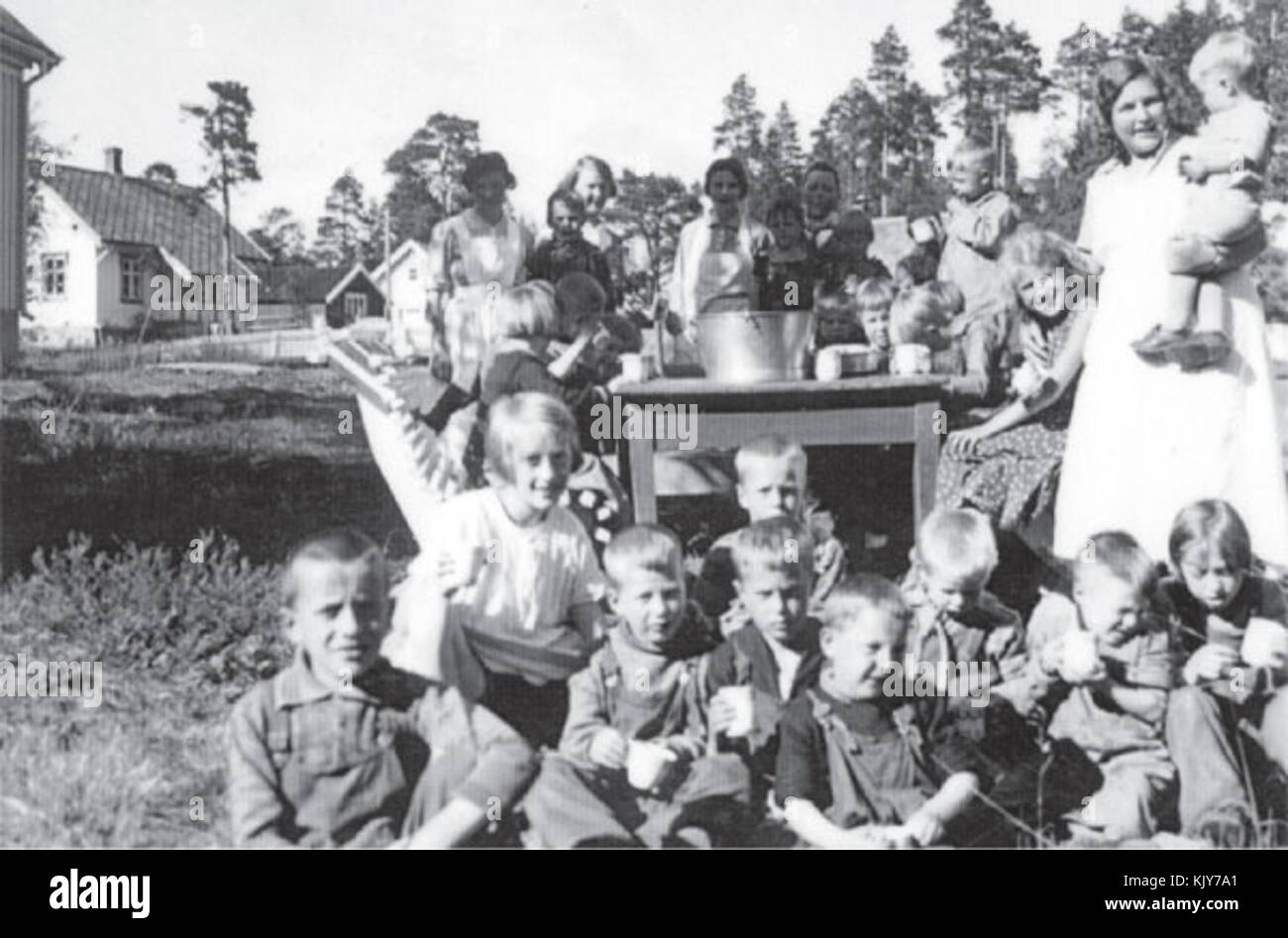 Hegra Fortress Red Cross summer holiday camp Stock Photo - Alamy