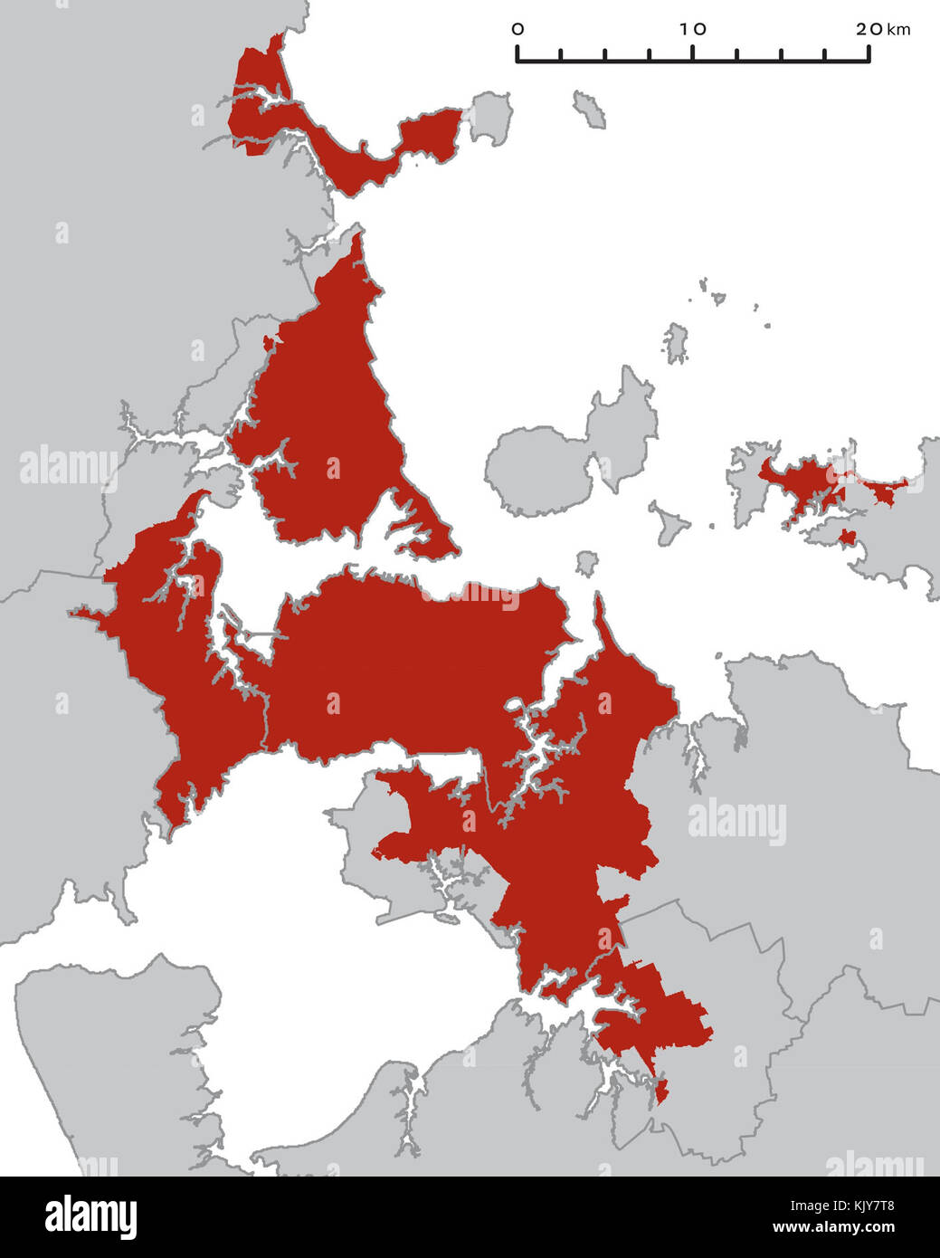 Map of the Auckland urban area, 2009, cropped Stock Photo - Alamy