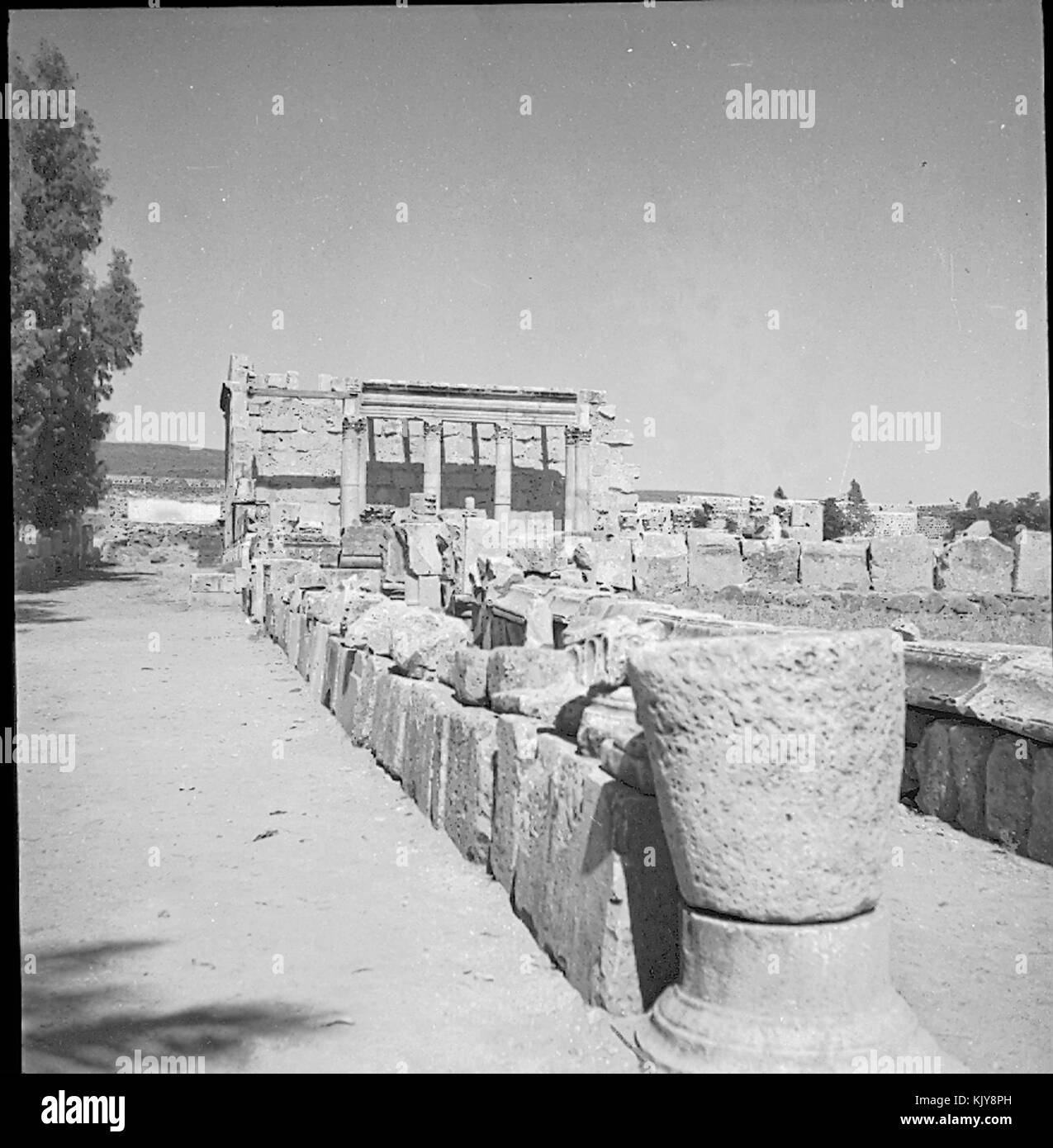 This stamp from Israel depicts the ancient site of Capernaum, located ...
