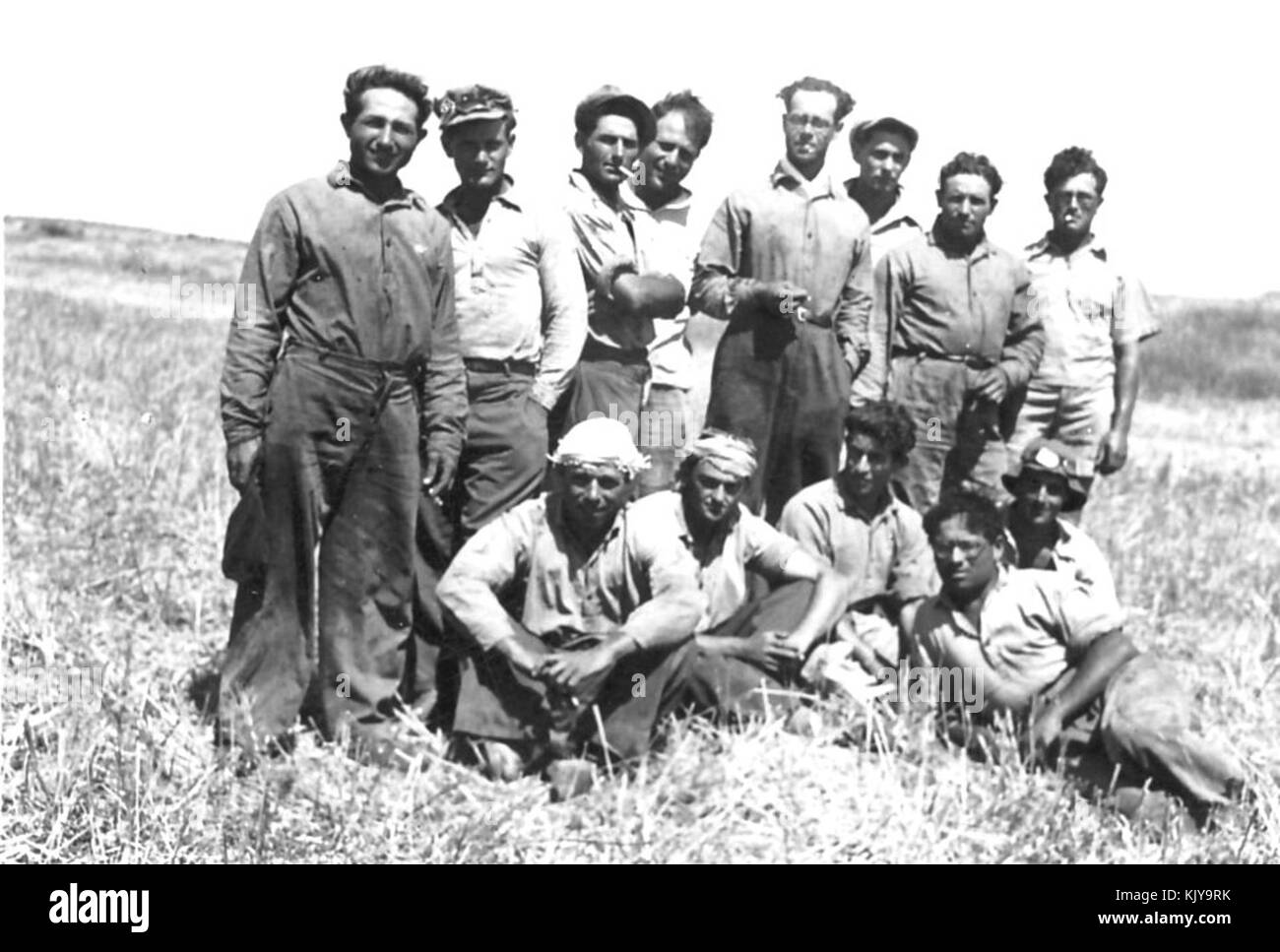 Israel 7492 Gan Samuel field after harvest in 1938 Stock Photo - Alamy