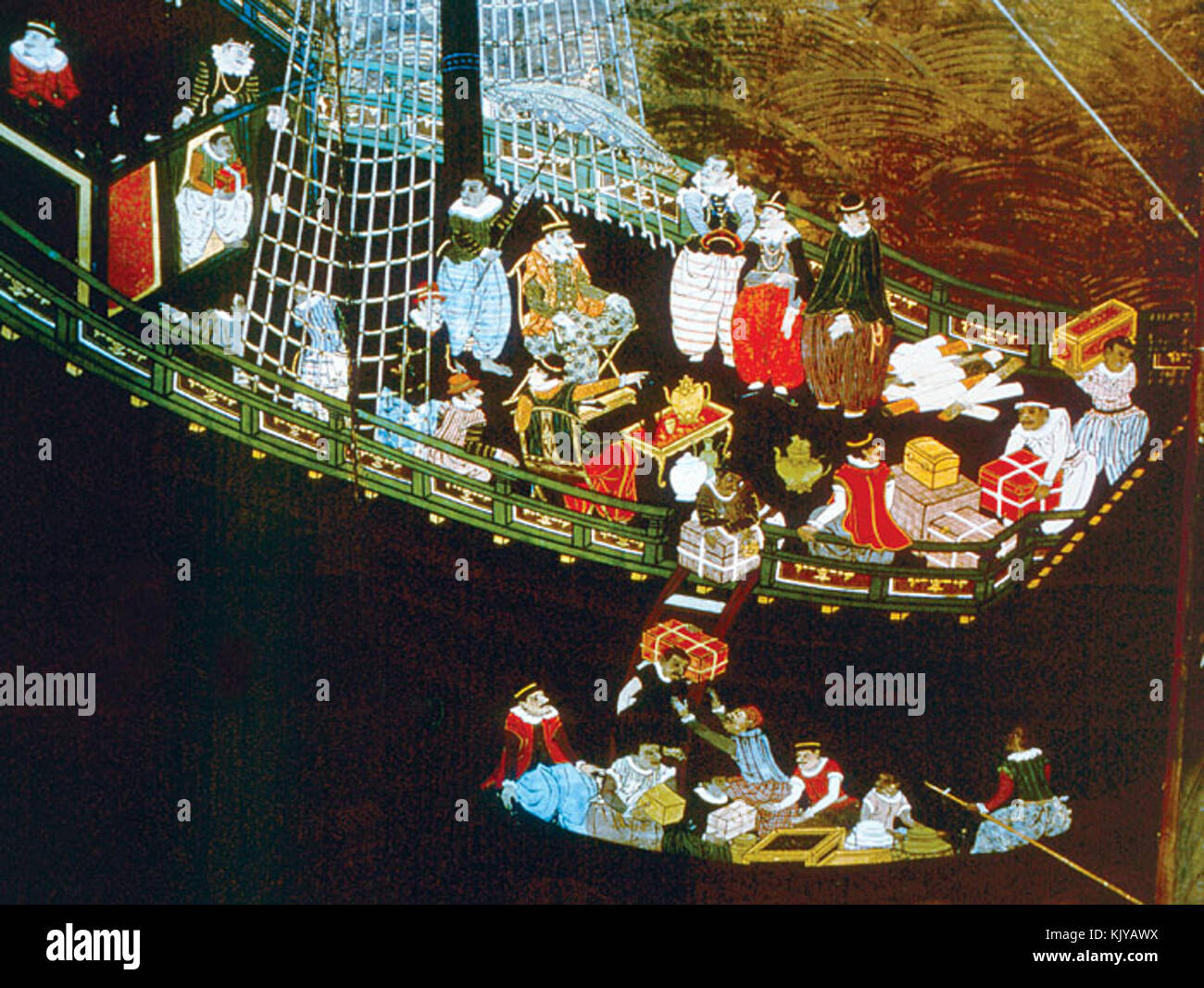 Portuguese traders landing in Japan Stock Photo - Alamy