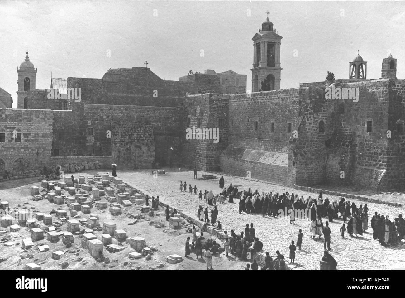 This photograph shows a general view of the Church of the Nativity in ...
