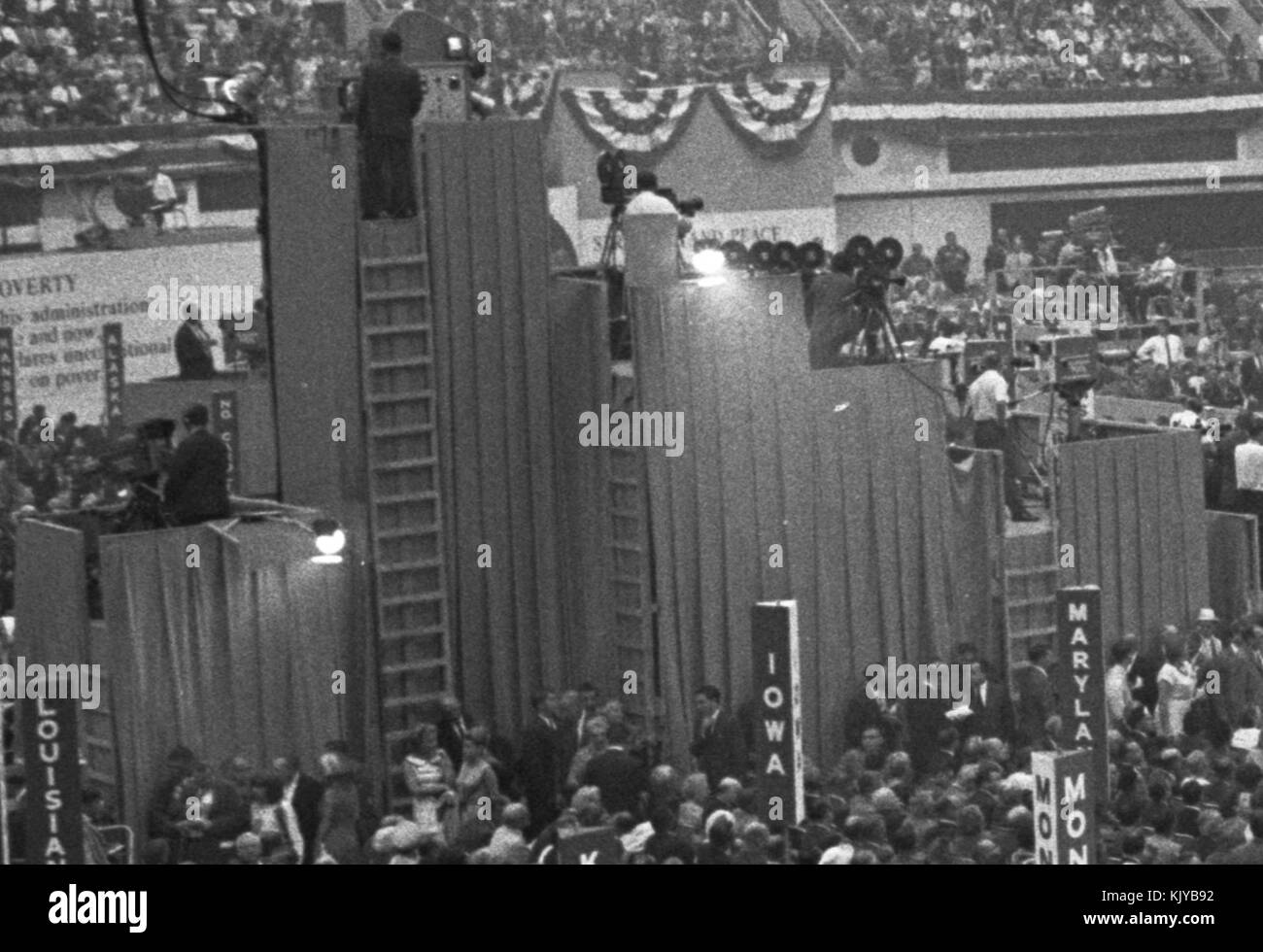 1964 DNC day one cameras platforms (1 Stock Photo - Alamy